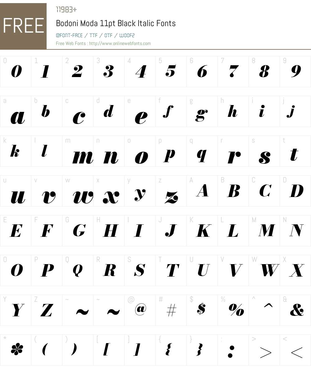 Bodoni Moda 11pt Black 2.3 Fonts Free Download - OnlineWebFonts.COM