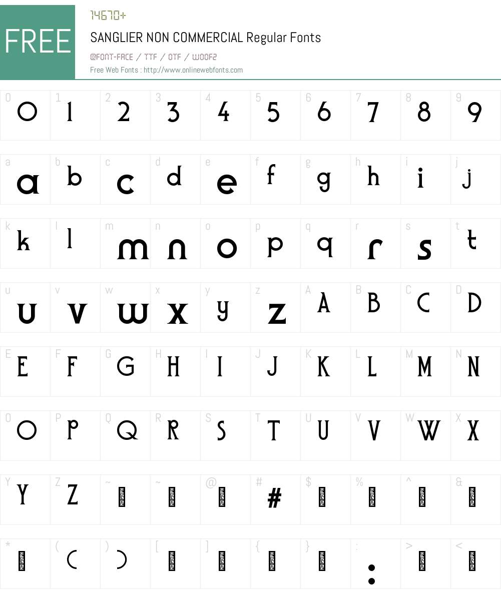 SANGLIER NON COMMERCIAL 1.000;Glyphs 3.2.3 (3260) Fonts Free Download ...