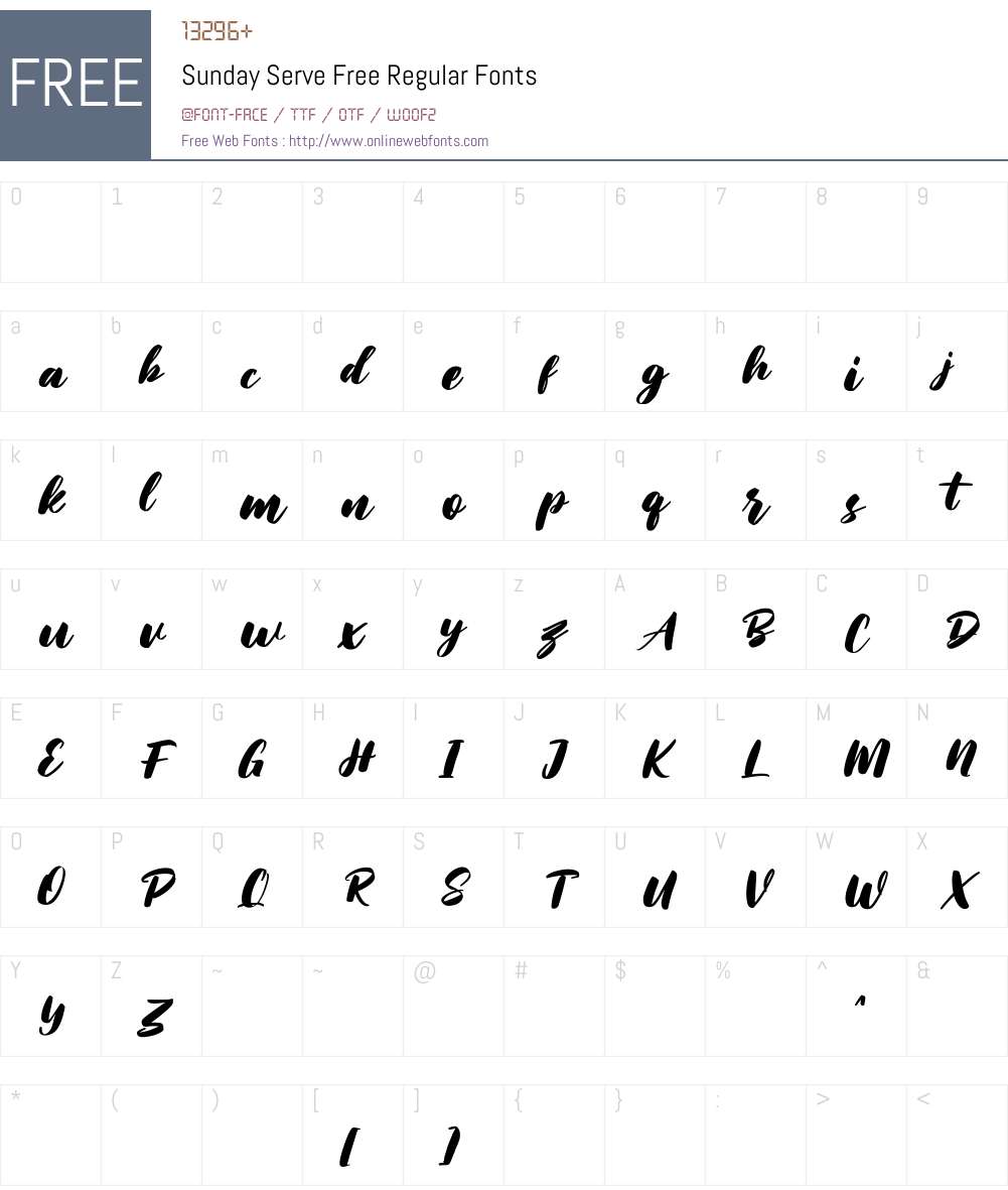 Sunday Serve Free 1.000 Fonts Free Download - OnlineWebFonts.COM