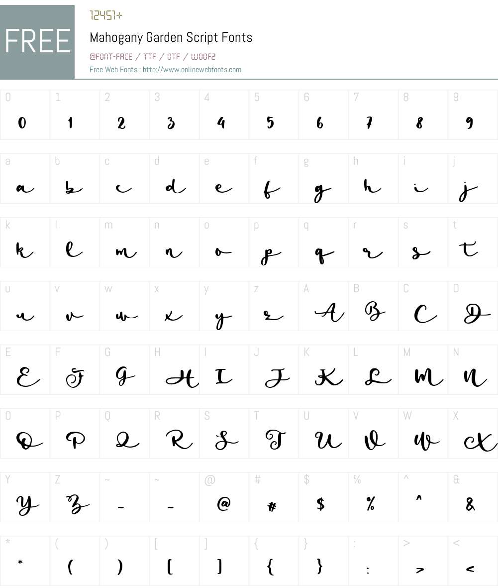 Mahogany Garden Script 1.00;January 16, 2023;FontCreator 11.5.0.2430 64 ...