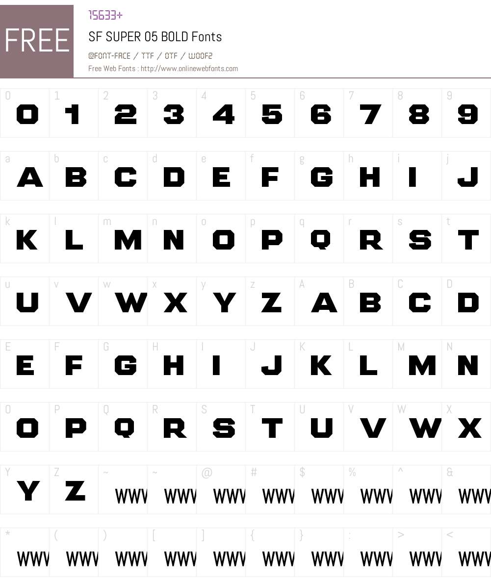 SF SUPER 05 BOLD 001.000 Fonts Free Download - OnlineWebFonts.COM