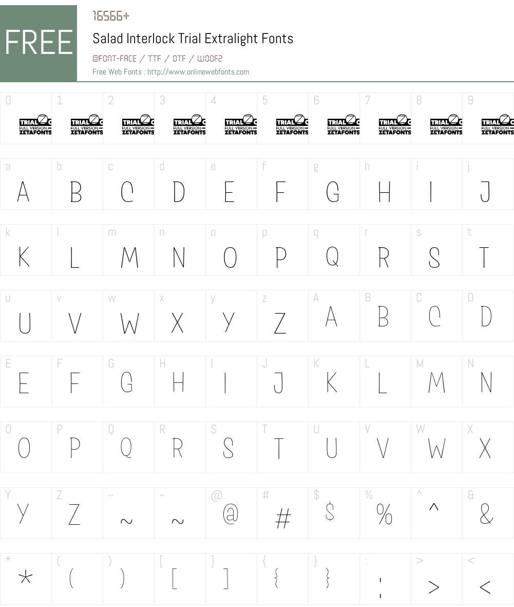 Salad Interlock Trial Exlight 1.004 Fonts Free Download ...