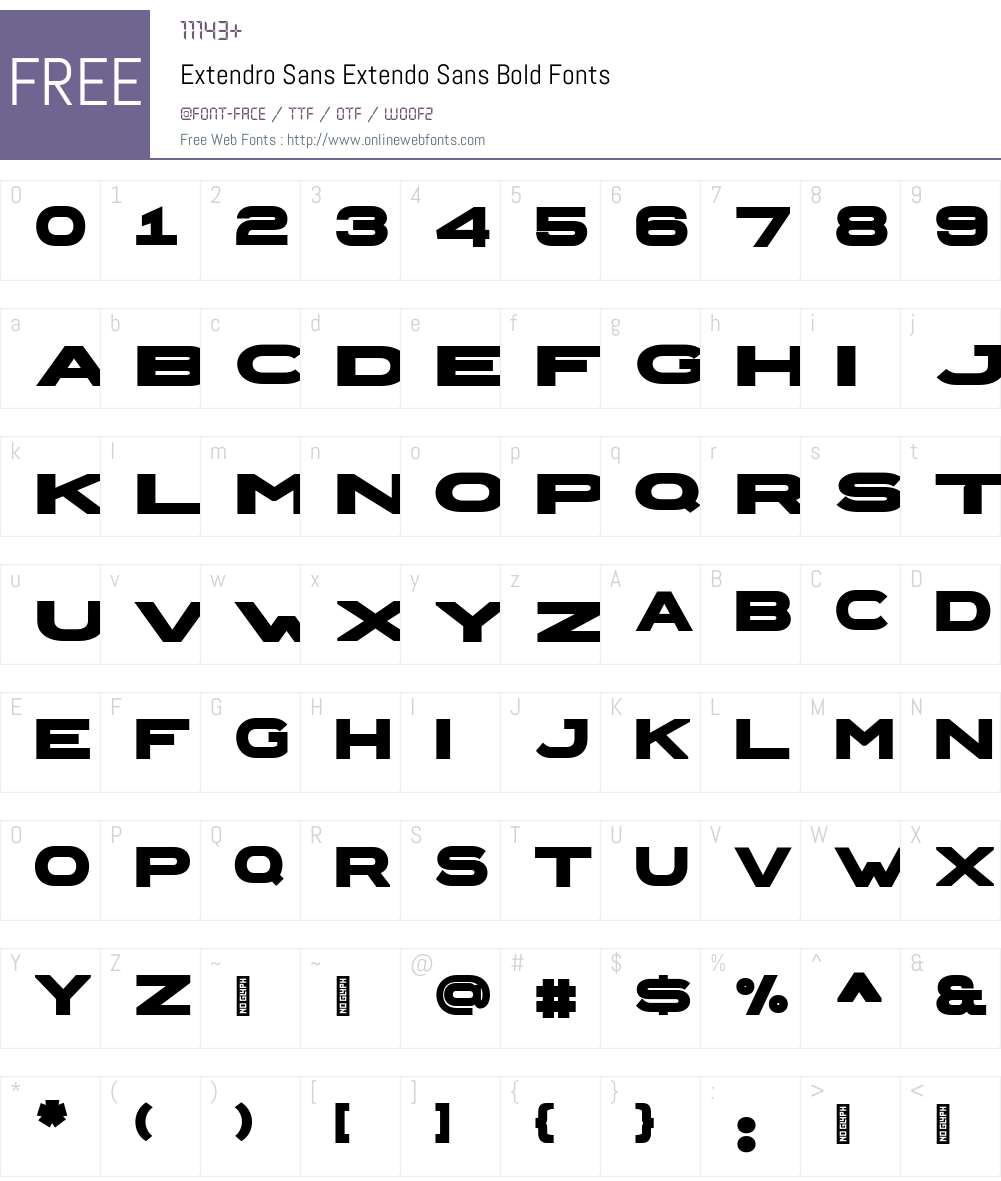Extendro Sans Extendo Sans Bold 1.003 Fonts Free Download ...