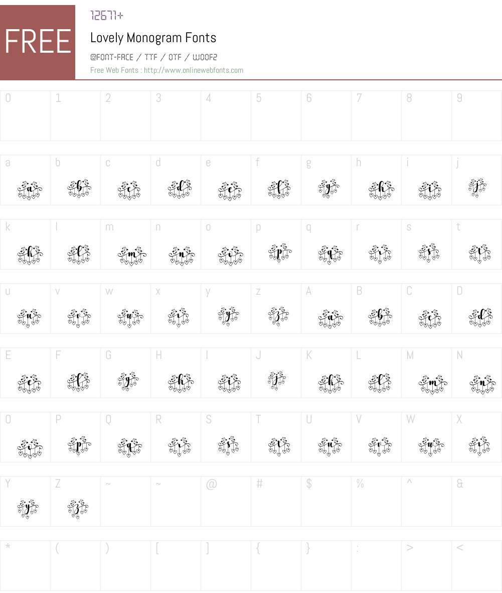Lovely Monogram 1.000 Fonts Free Download - OnlineWebFonts.COM