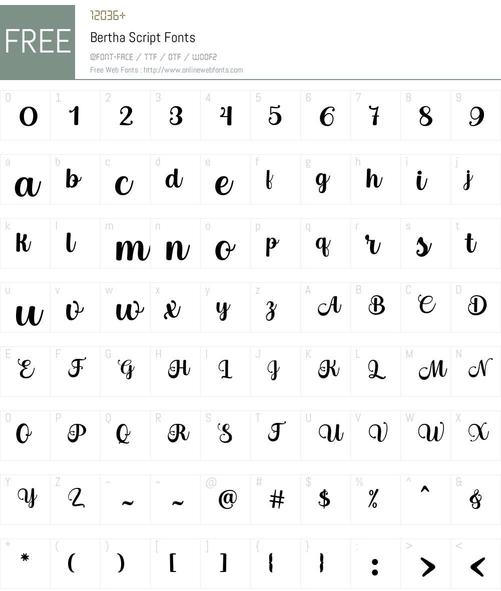 Bertha Script 1.000 Fonts Free Download - OnlineWebFonts.COM