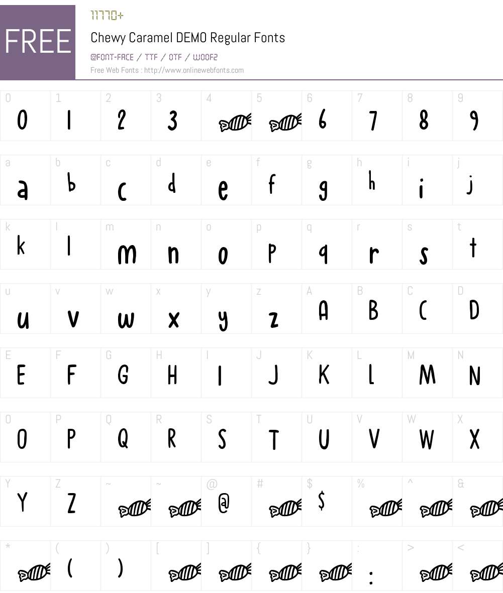 Chewy Caramel DEMO Regular 1.000 Fonts Free Download - OnlineWebFonts.COM