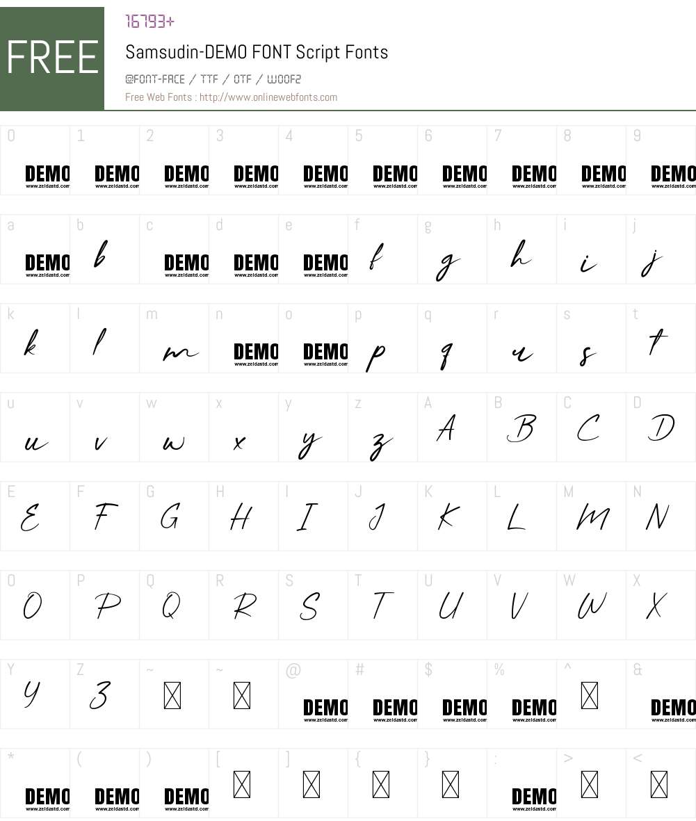 Samsudin-DEMO FONT Script 1.093;Fontself Maker 3.5.8 Fonts Free Download - OnlineWebFonts.COM