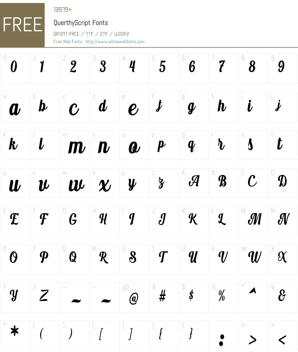 QuerthyScript 1.000 Fonts Free Download - OnlineWebFonts.COM