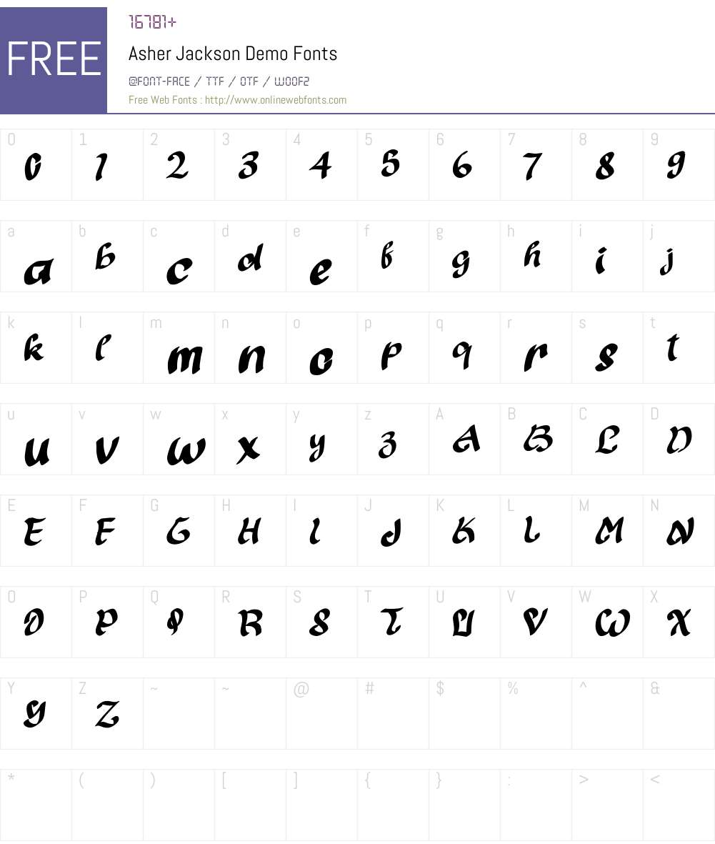 Asher Jackson Demo 1.001;Fontself iOS v1.5.7 Fonts Free Download ...
