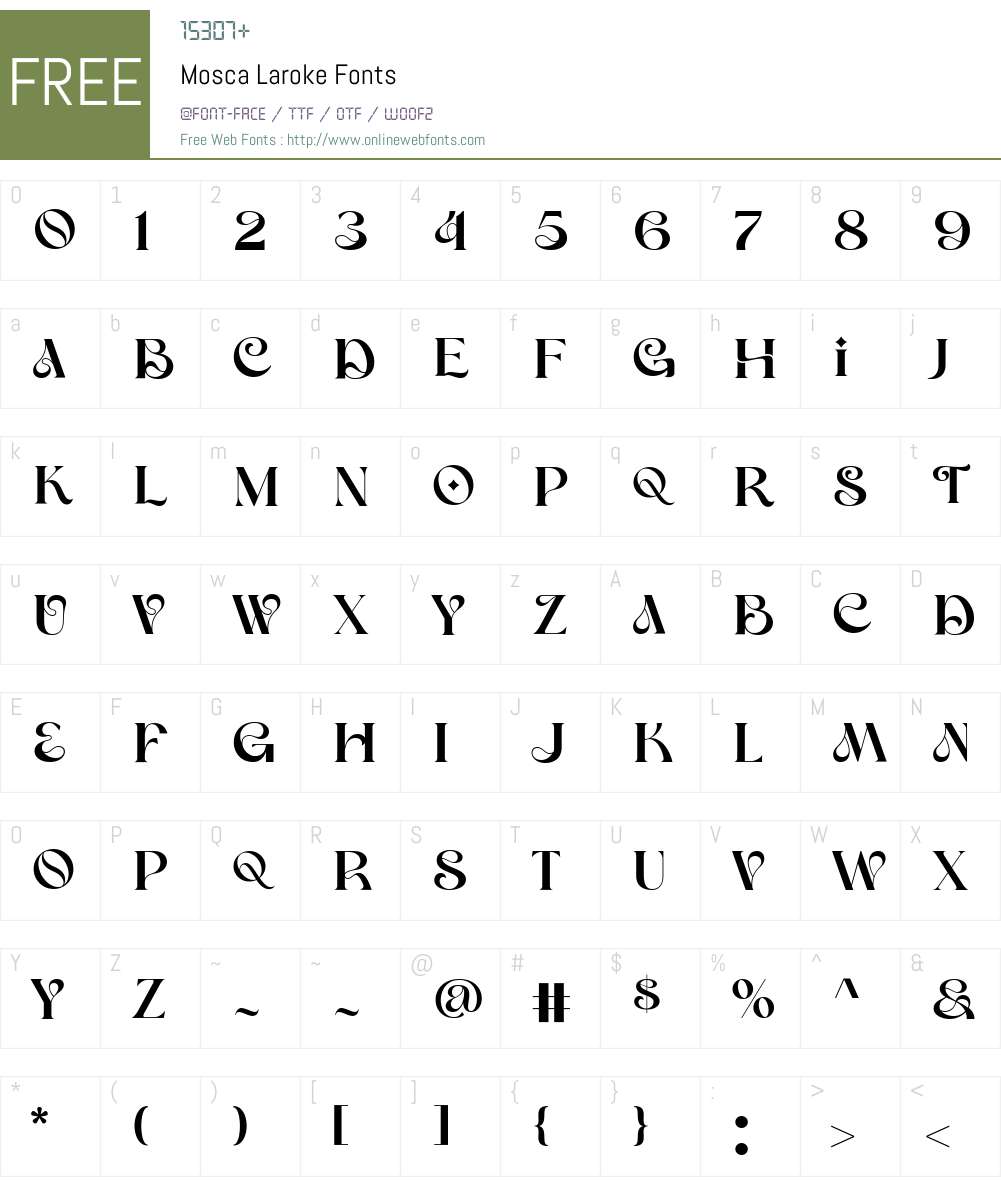 Mosca Laroke 1.00;May 2, 2024 Fonts Free Download - OnlineWebFonts.COM