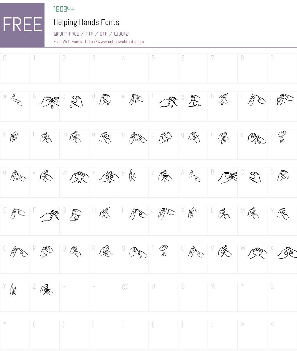 Helping Hands 001.000 Fonts Free Download - OnlineWebFonts.COM