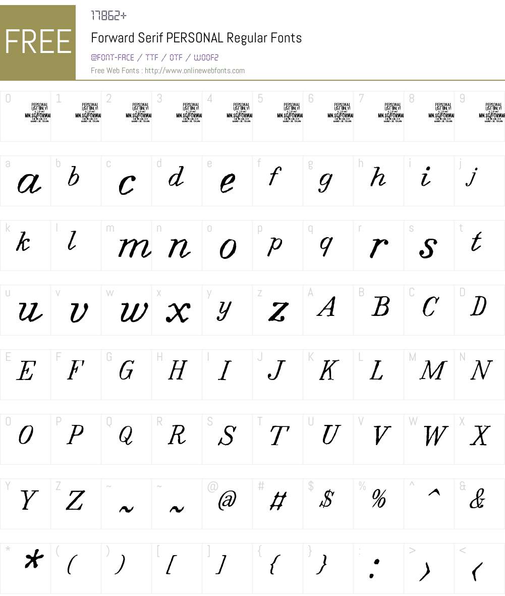Forward Serif PERSONAL 1.000;Glyphs 3.1.2 (3149) Fonts Free Download - OnlineWebFonts.COM