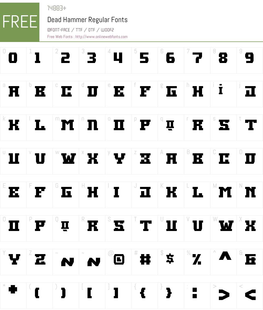Dead Hammer 1.0 Fonts Free Download - OnlineWebFonts.COM