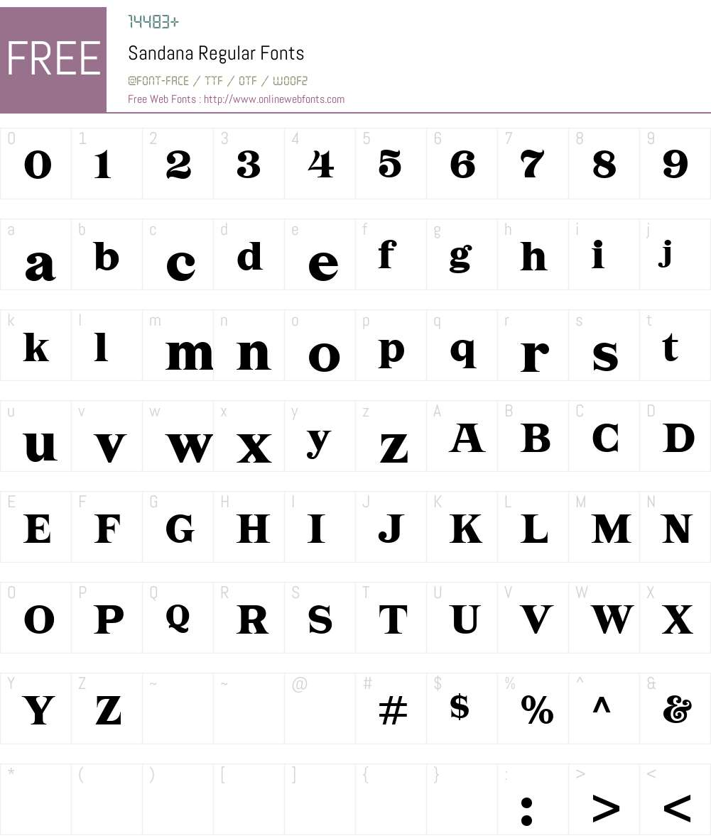 Sandana 1.000 Fonts Free Download - OnlineWebFonts.COM