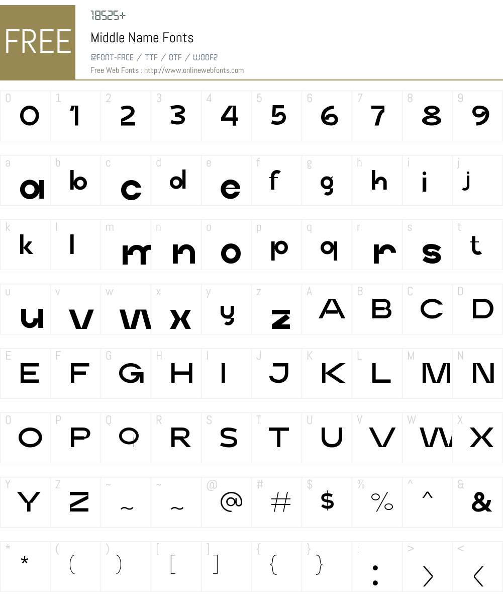 Middle Name 1.00;October 21, 2023;FontCreator 11.5.0.2430 64-bit Fonts ...
