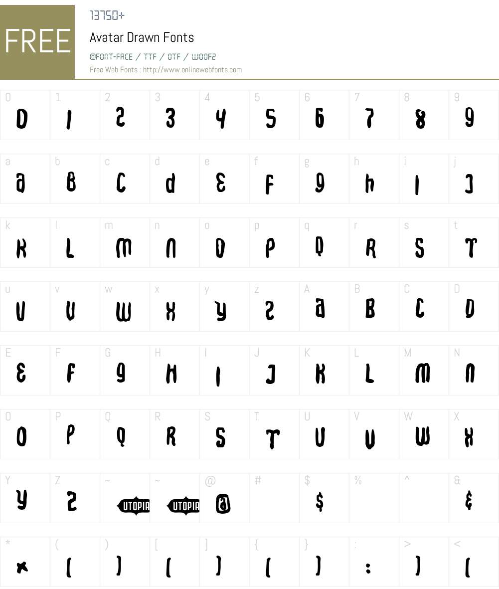Avatar Drawn Macromedia Fontographer 4.1 7/23/99 Fonts Free Download ...