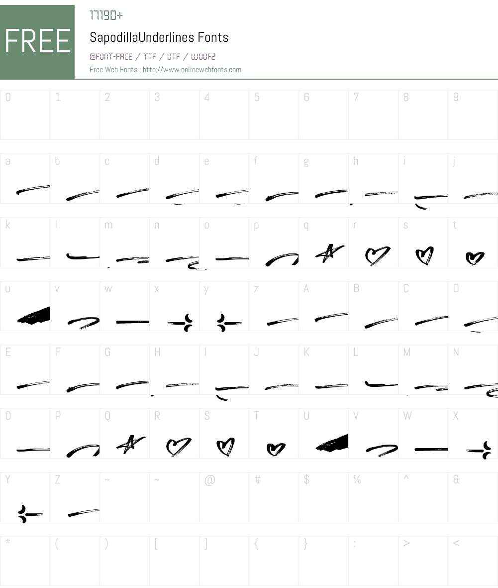 Sapodilla Underlines 1.000 Fonts Free Download - OnlineWebFonts.COM