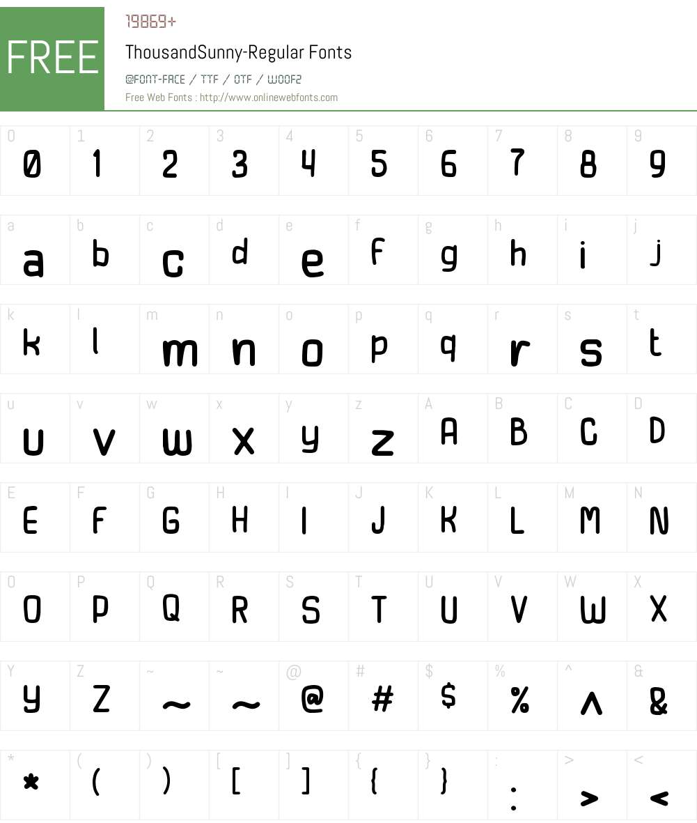 Thousand Sunny 1.000 Fonts Free Download - OnlineWebFonts.COM