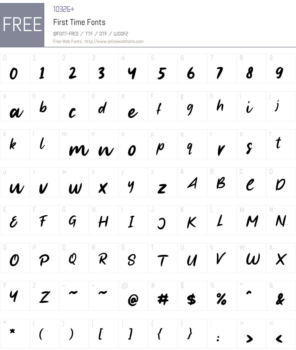 First Time 1.00;September 30, 2020;FontCreator 12.0.0.2563 64-bit Fonts ...