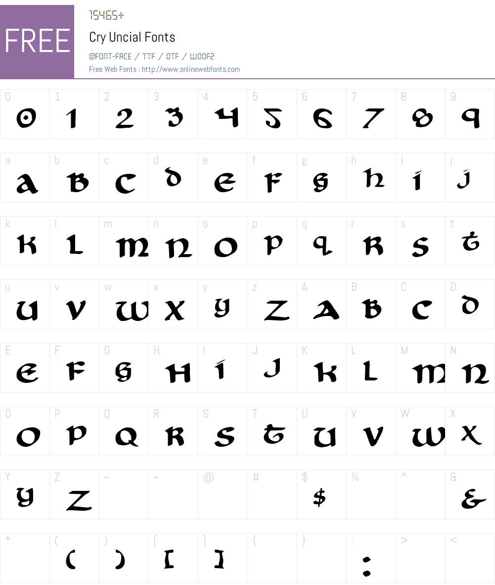 Cry Uncial V1 1 Fonts Free Download - OnlineWebFonts.COM