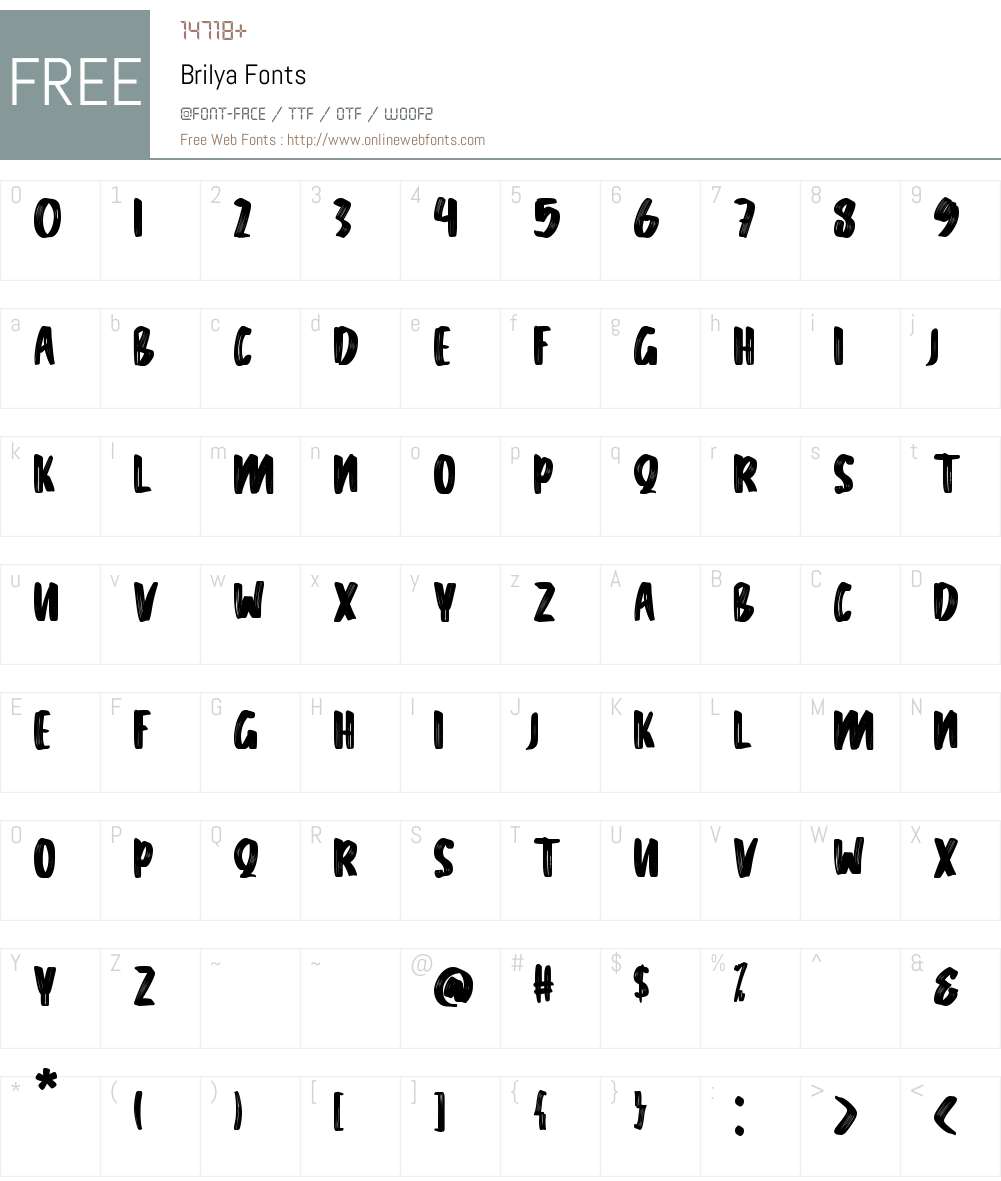 Brilya 1.00;July 15, 2022;FontCreator 11.5.0.2422 64-bit Fonts Free ...