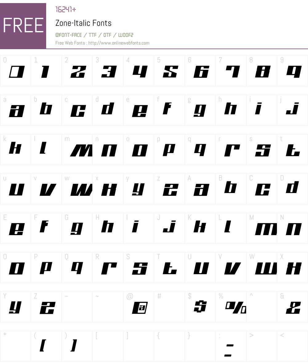 Zone 001.000 Fonts Free Download - OnlineWebFonts.COM
