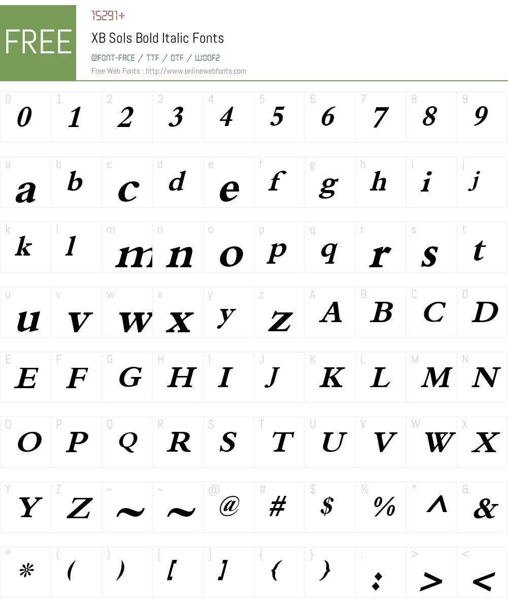 XB Sols Bold Italic 4.001 2007 Fonts Free Download - OnlineWebFonts.COM