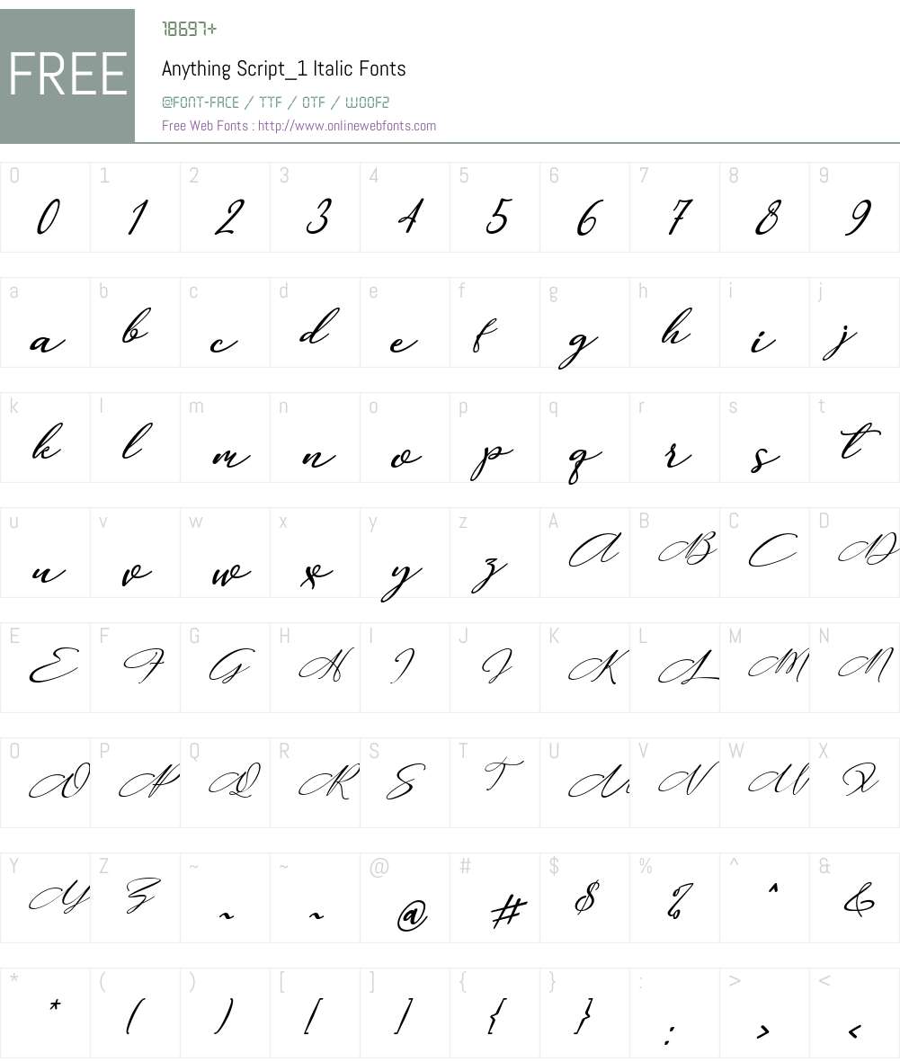 Anything Script_1 Italic 1.00;August 29, 2019;FontCreator 11.5.0.2430 ...