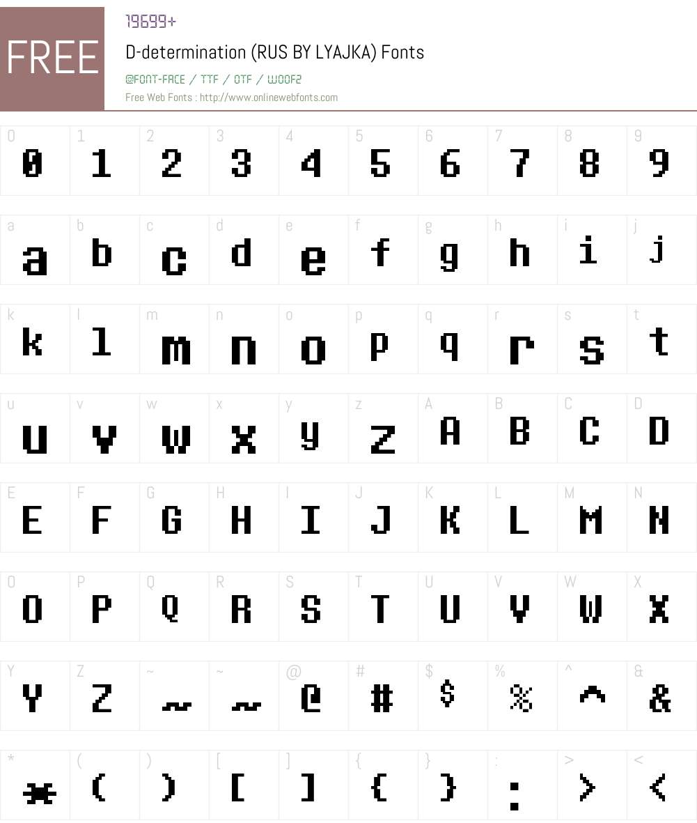 D-determination (RUS BY LYAJKA) 1.00 November 8, 2017, initial release Fonts Free Download ...
