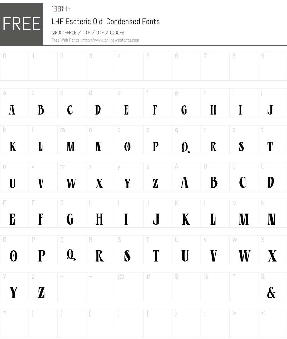 LHF Esoteric Old Condensed www.letterheadfonts.com Fonts Free Download ...