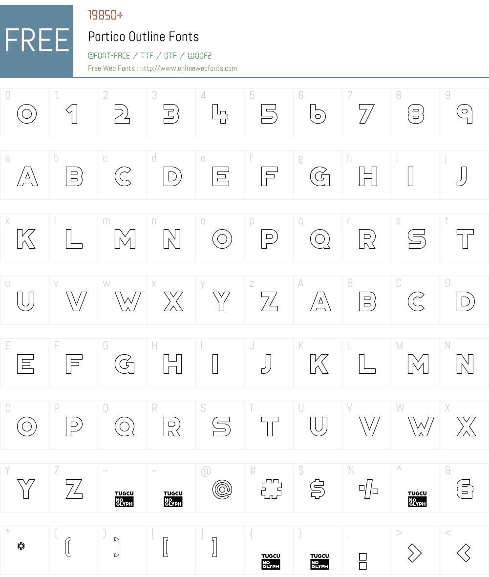Portico Outline 1.00 April 29, 2018, initial release Fonts Free ...