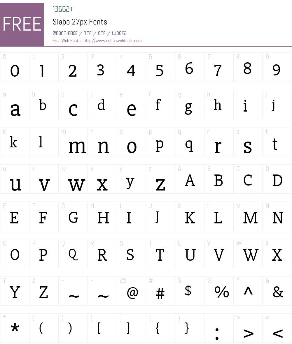 Slabo 27px 1.02 Build 003a Fonts Free Download - OnlineWebFonts.COM