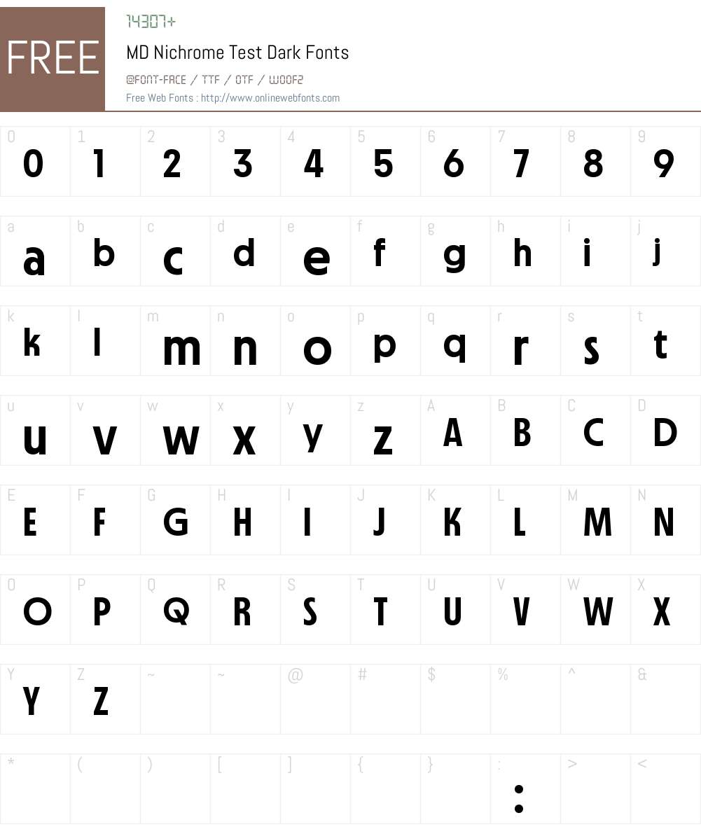 MD Nichrome Test Dark 1.000;FEAKit 1.0 Fonts Free Download ...