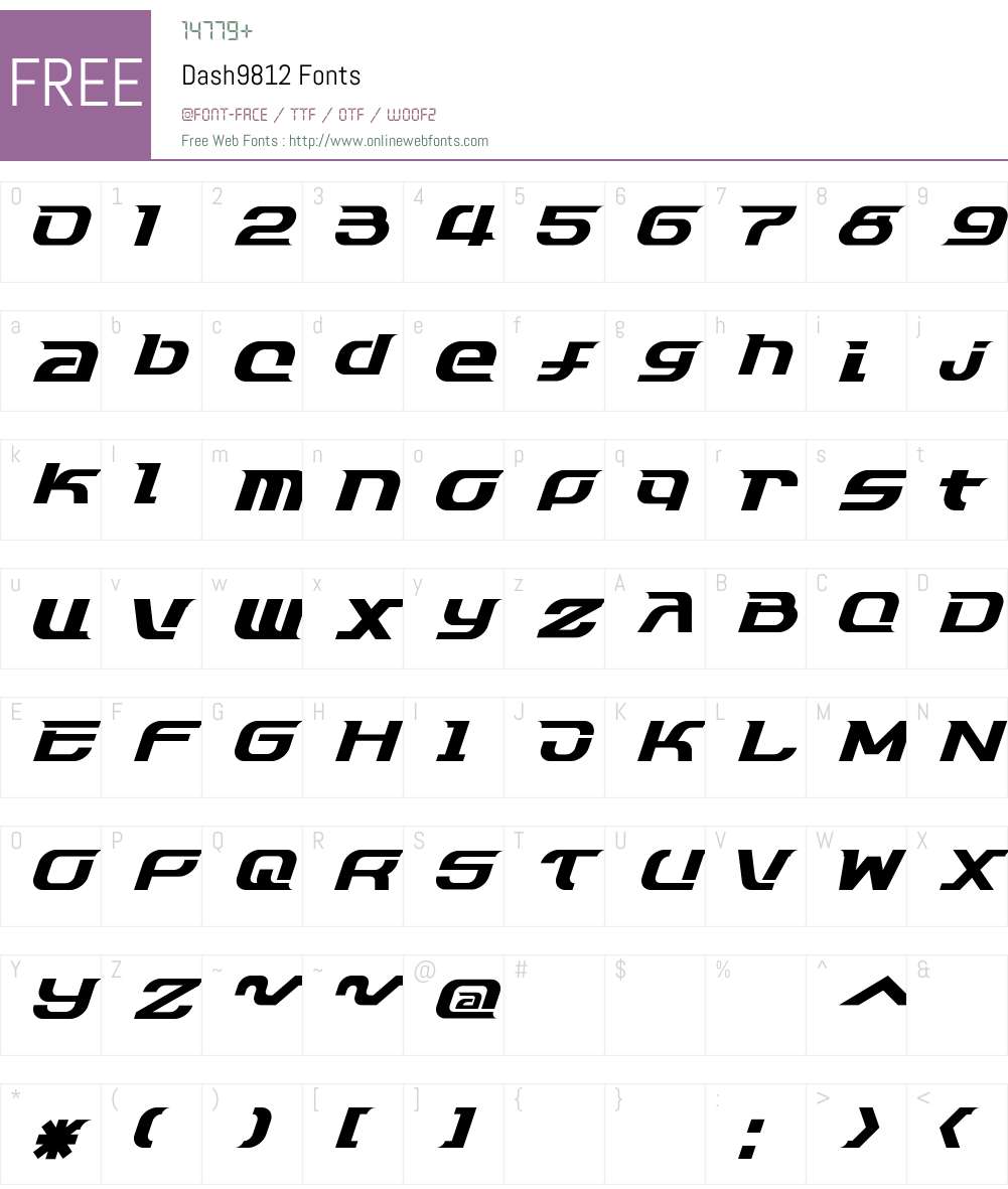 Dash9812 1.0 Fonts Free Download - OnlineWebFonts.COM