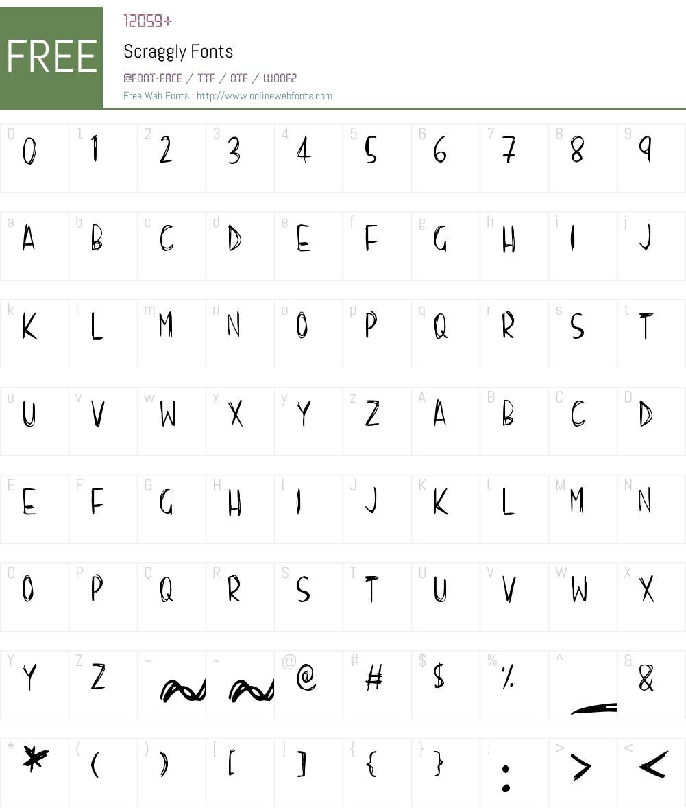 Scraggly 1.00 June 7, 2017, initial release Fonts Free Download ...