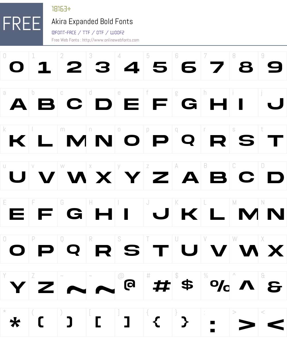 Akira Expanded 1.00;April 24, 2020;FontCreator 12.0.0.2545 64-bit Fonts ...