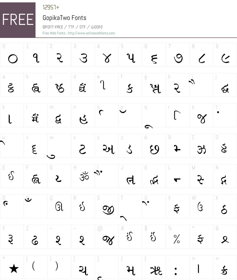 GopikaTwo 1.0 Fri Dec 31 14:05:46 1999 Fonts Free Download ...