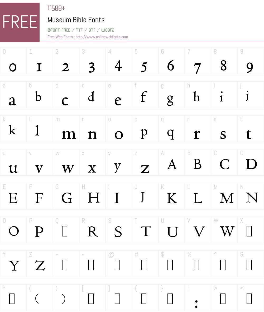 Museum Bible 001.002 Fonts Free Download - OnlineWebFonts.COM