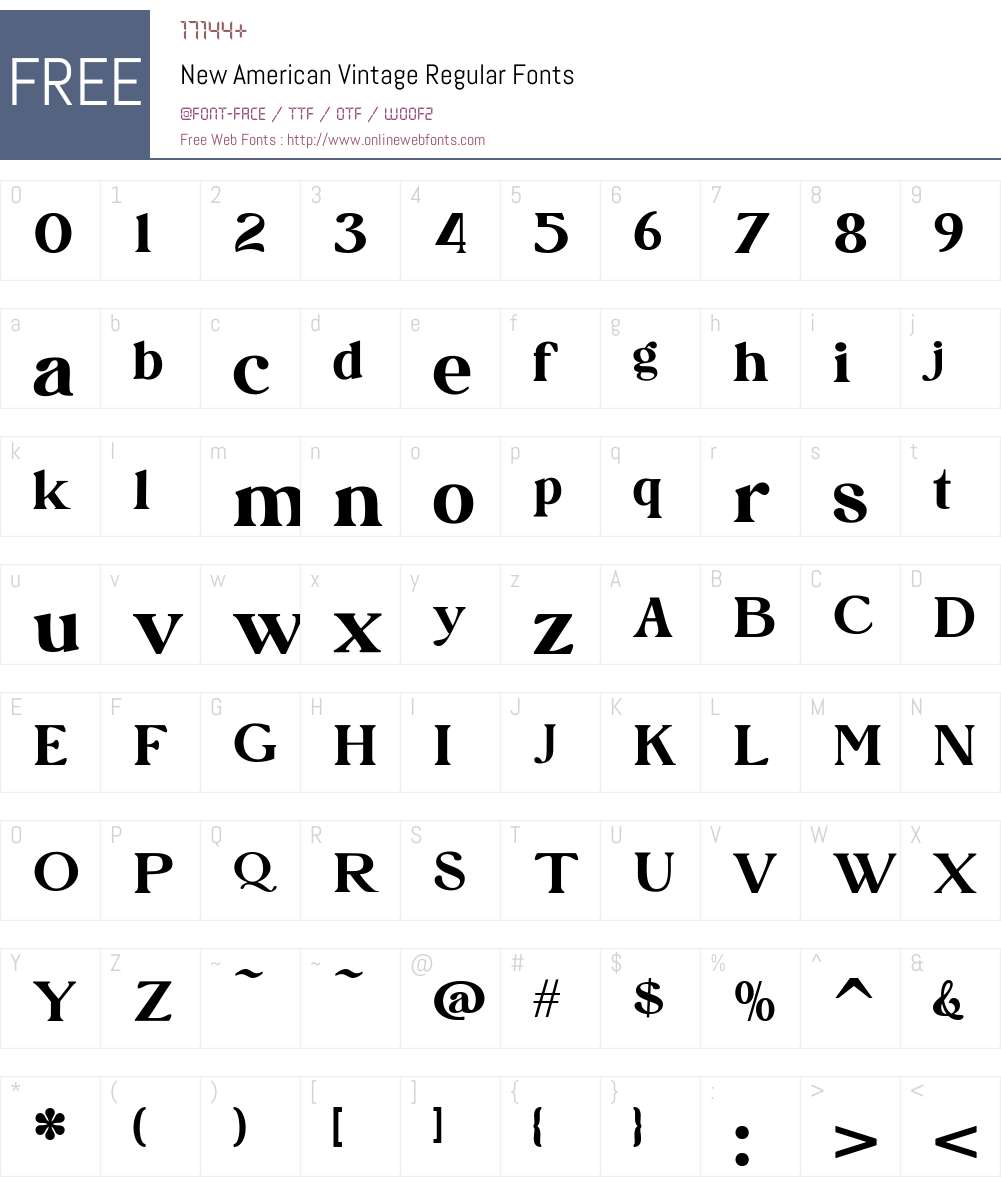 New American Vintage 1.000 Fonts Free Download - OnlineWebFonts.COM