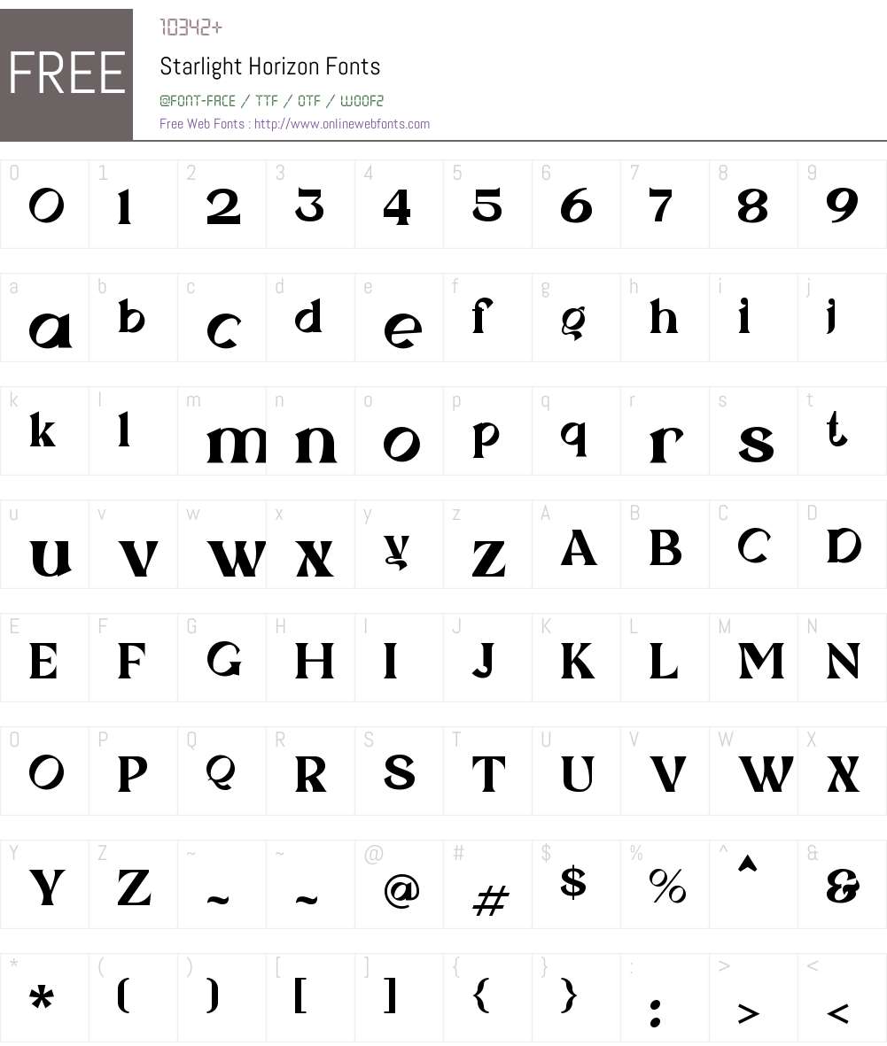 Starlight Horizon 1.000;November 16, 2024;FontCreator 15.0.0.2955 64 ...