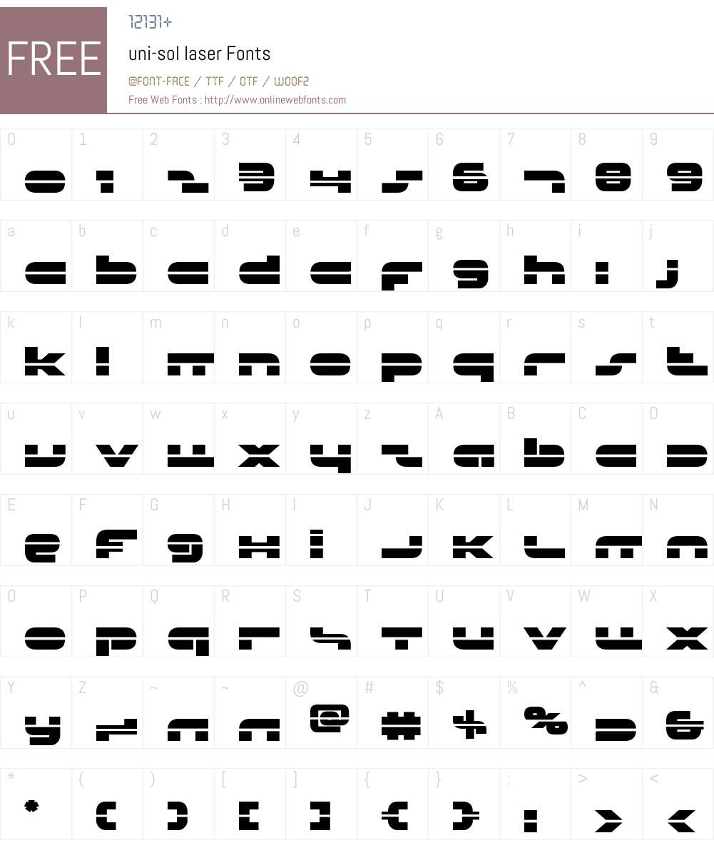 uni-sol laser 4.1; 2019 Fonts Free Download - OnlineWebFonts.COM