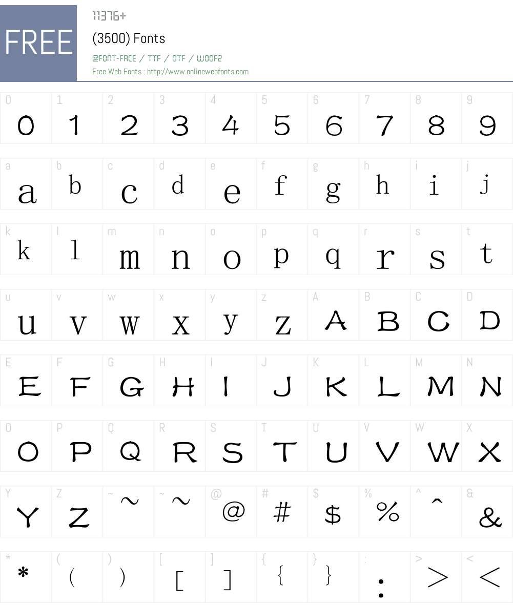 (3500) 1.00 January 7, 2009, initial release Fonts Free Download ...