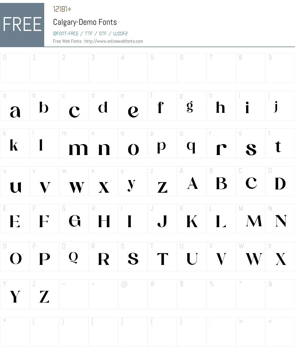 CalgaryDemo 1.000 Fonts Free Download - OnlineWebFonts.COM