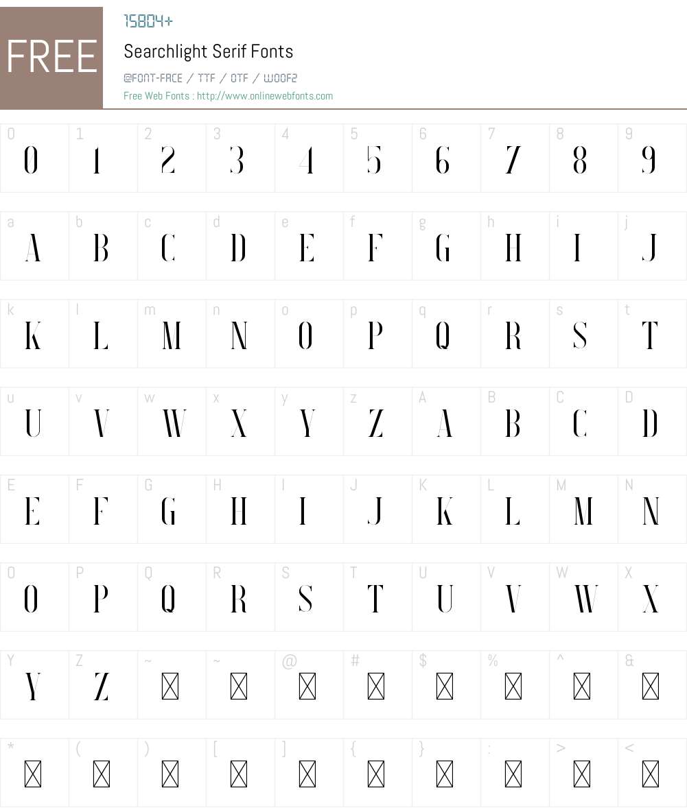 Searchlight Serif 1.002;Fontself Maker 3.0.0-3 Fonts Free Download ...