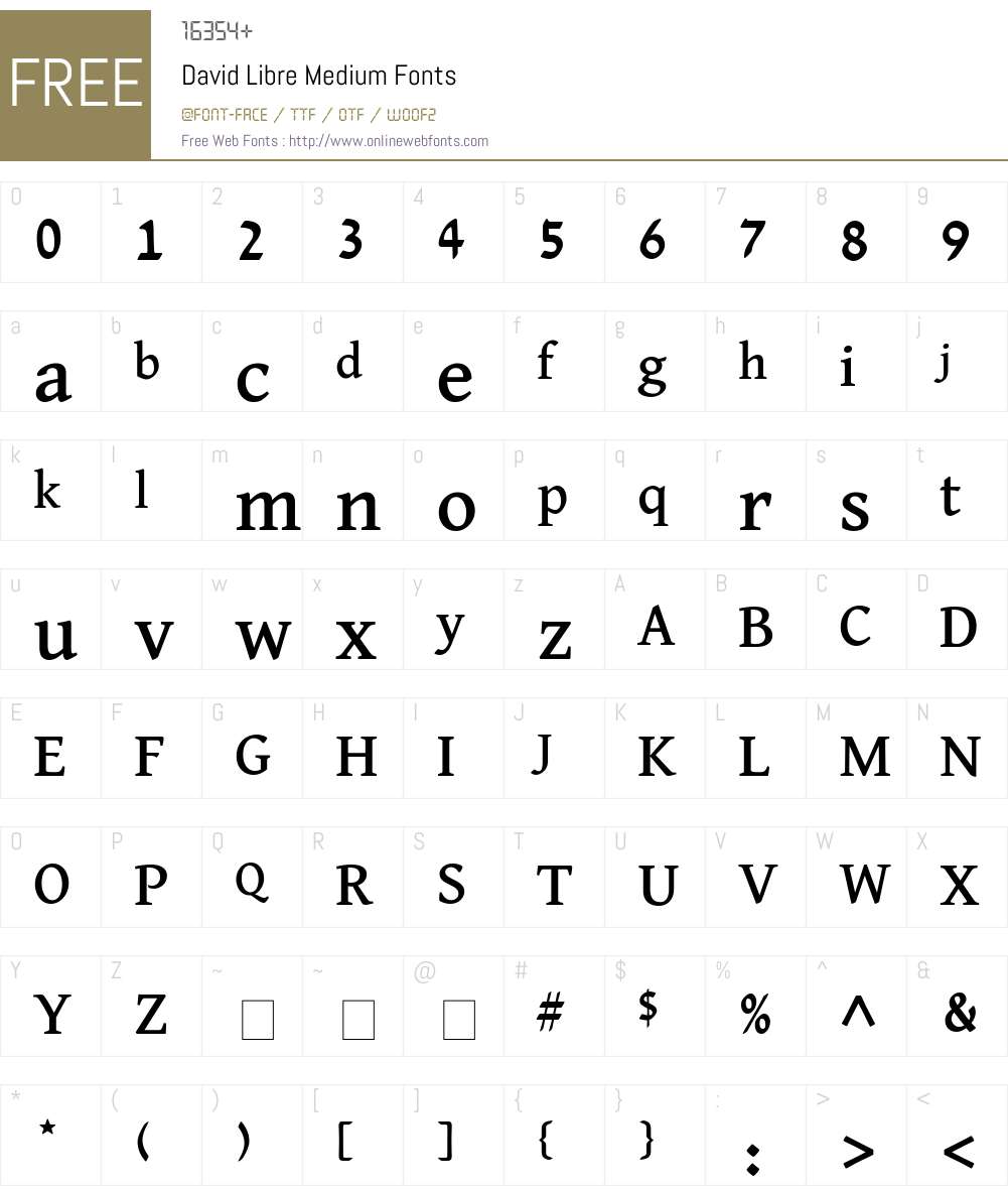 David Libre Medium 1.000 Fonts Free Download - OnlineWebFonts.COM