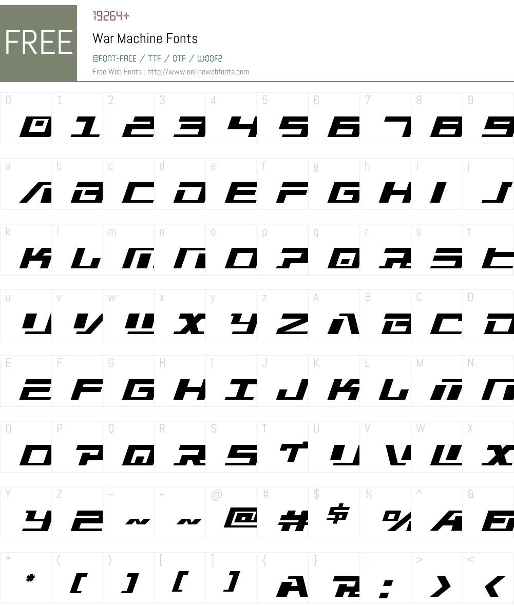 War Machine 2.0; 2015 Fonts Free Download - OnlineWebFonts.COM