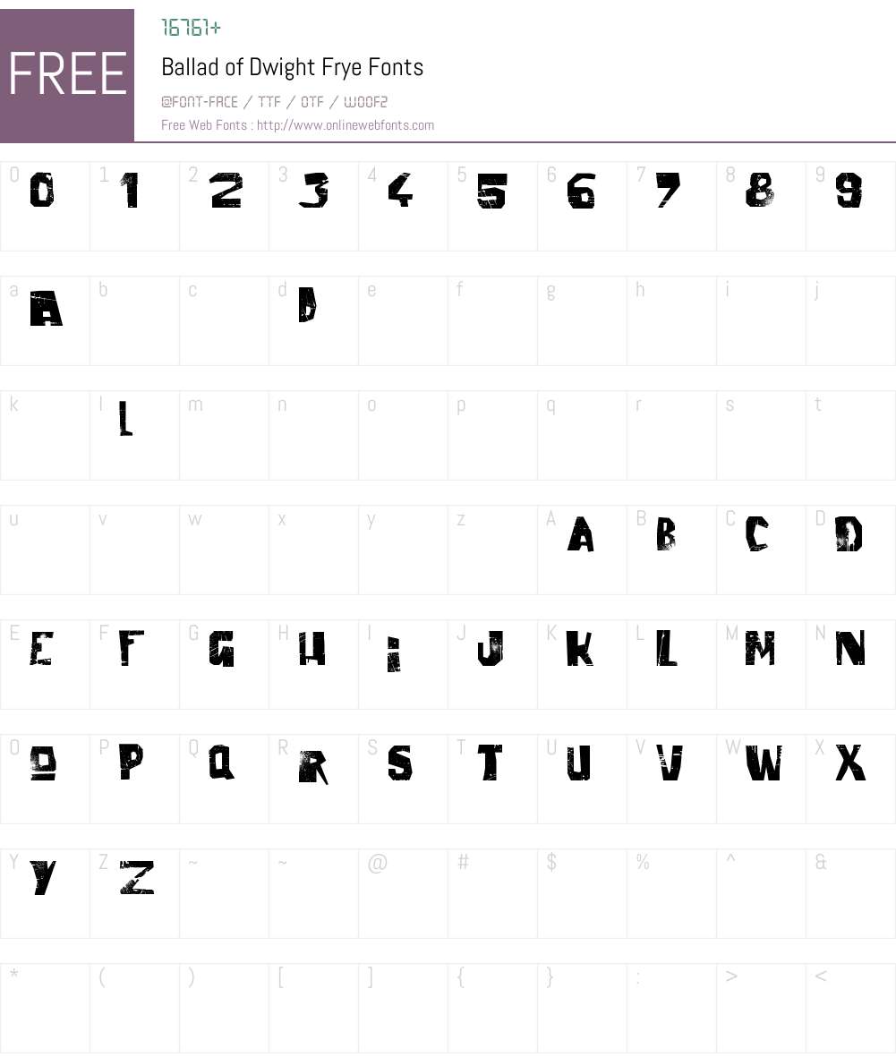Ballad of Dwight Frye 1.00 May 22, 2016, initial release Fonts Free ...