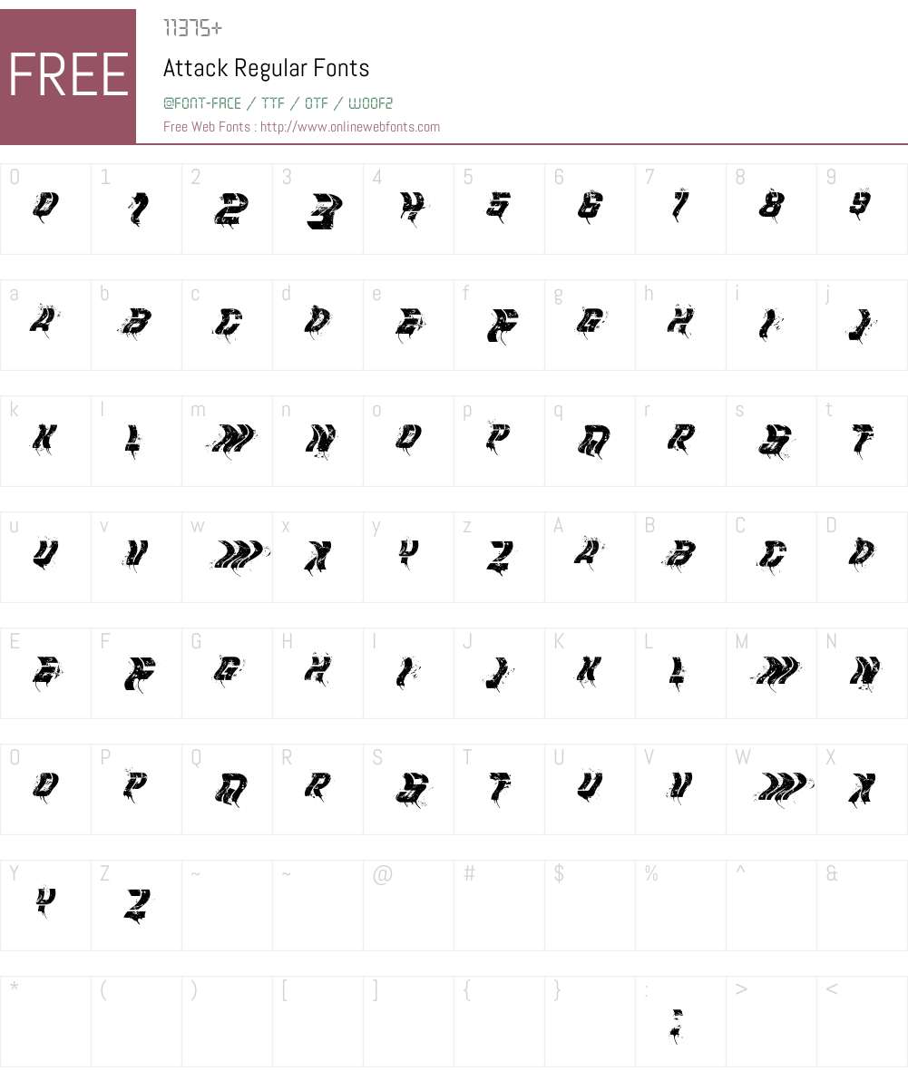 Attack 1.000 Fonts Free Download - OnlineWebFonts.COM