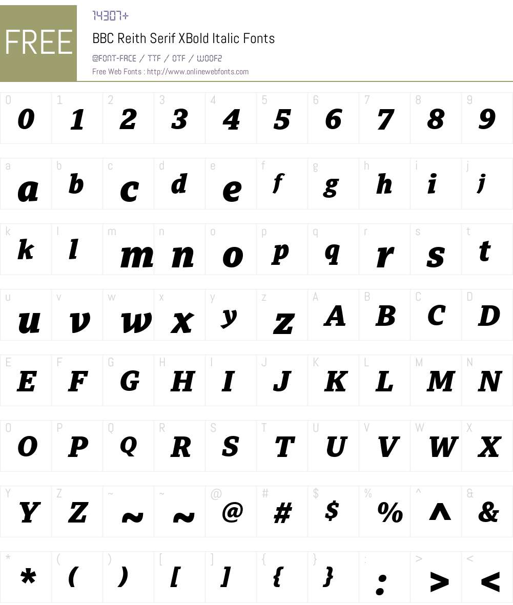 BBC Reith Serif XBold Italic 2.300 Fonts Free Download - OnlineWebFonts.COM
