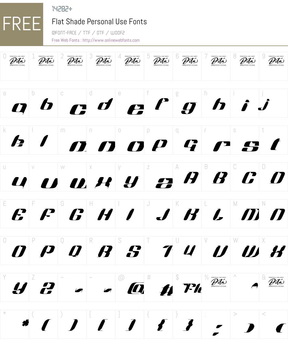 Flat Shade Personal Use 1.00;March 1, 2024;FontCreator 13.0.0.2683 64 ...